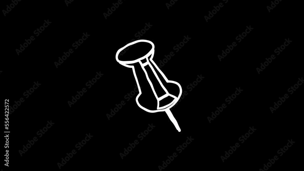 board pin icon animation. White Highlight Elements. Doodle loop ...