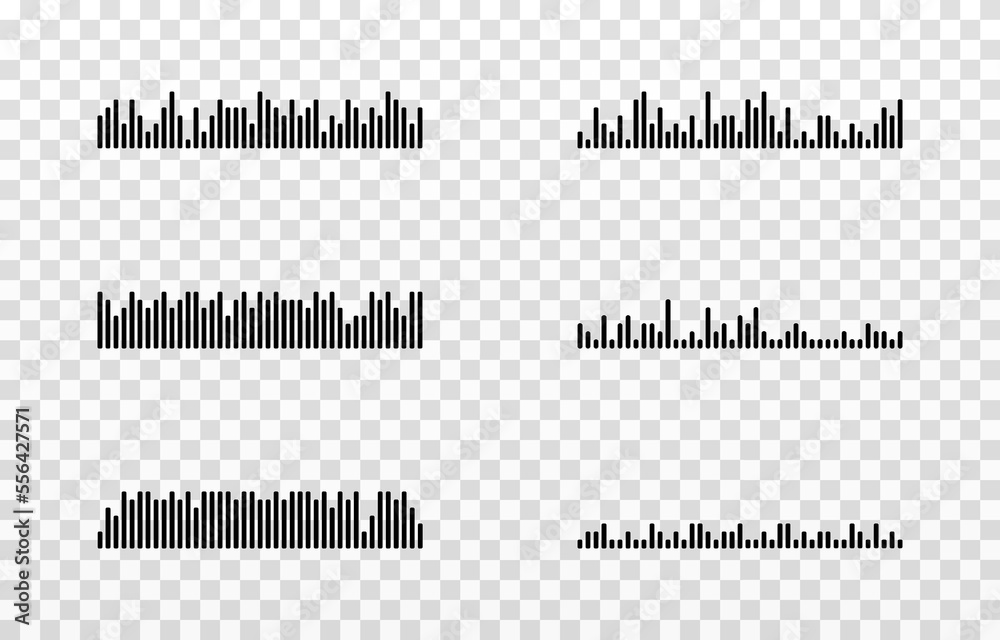 Vector set of sound waves icons. Audio waves png, radio waves. Voice ...