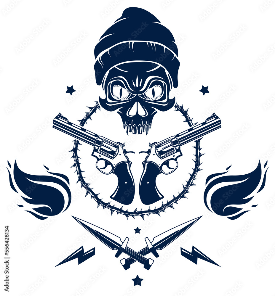 Photo & Art Print Anarchy and Chaos aggressive emblem or logo with ...