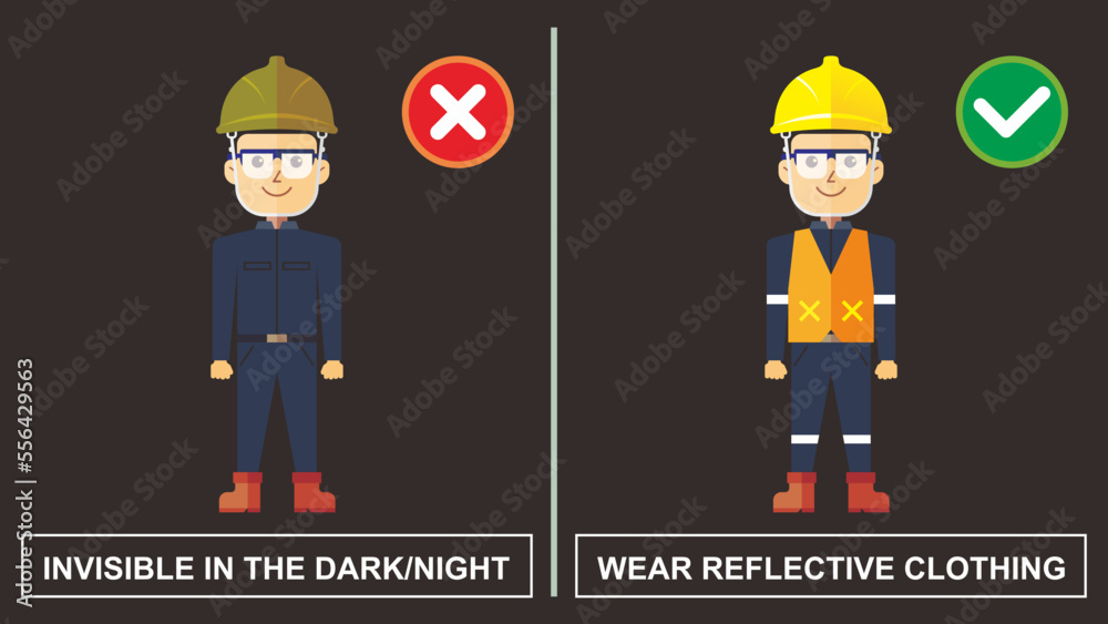 Vetor de Workplace safety notice of do's and don'ts practice. Worker do ...