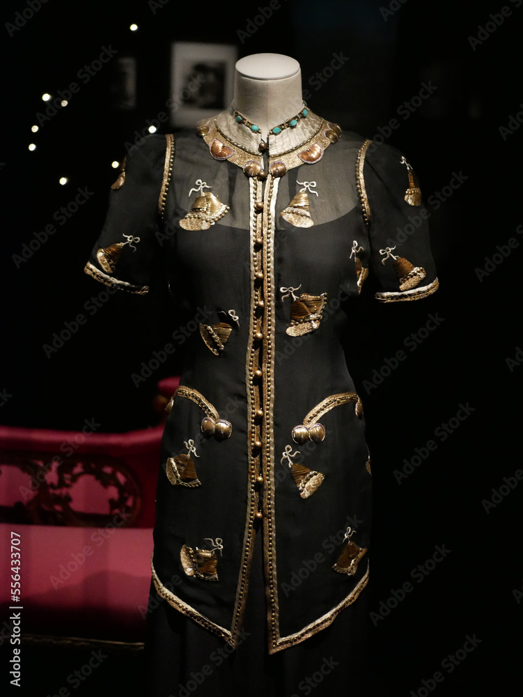 High fashion : Elsa Schiaparelli collection. Jacket and long skirt set ...