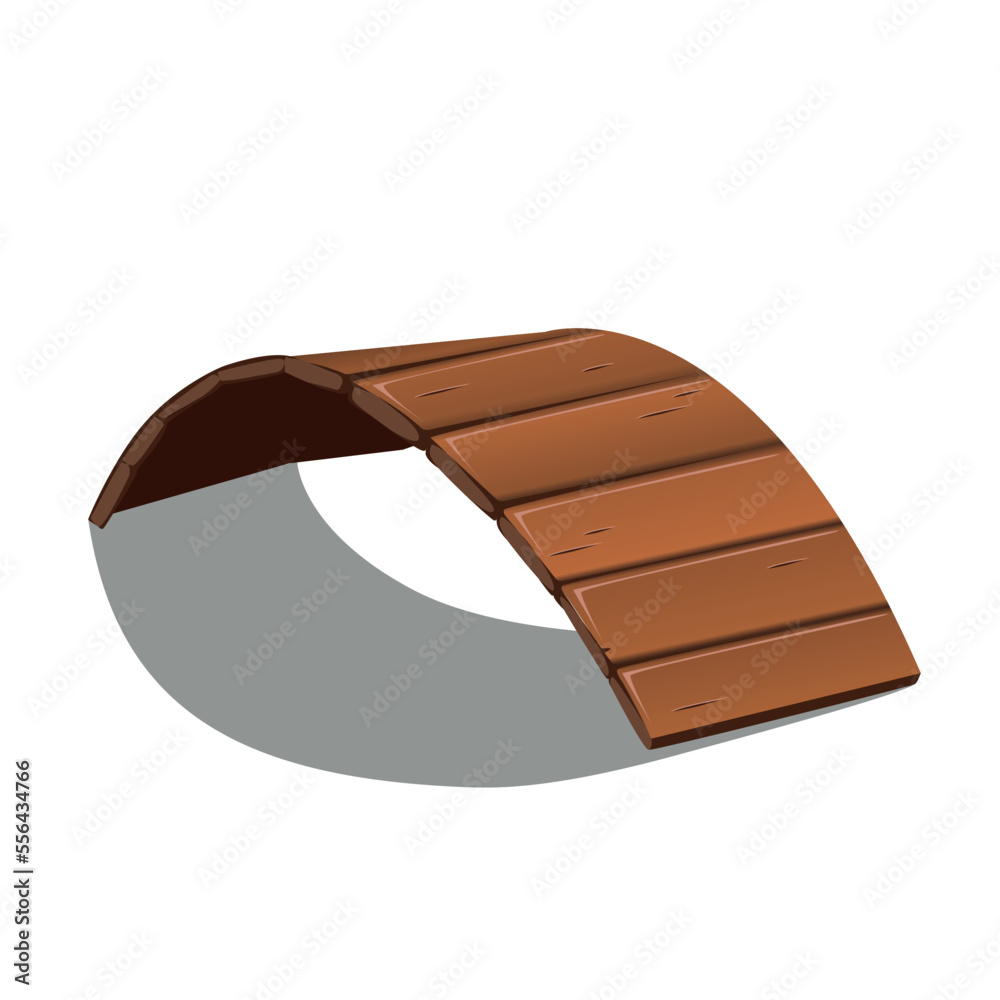 Old wooden bridge in cartoon style. Vector illustration isolated on ...