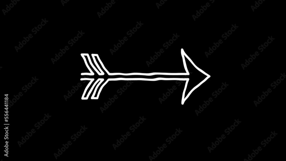 Arrow icon sign or symbol animation. White Highlight Elements. Doodle ...