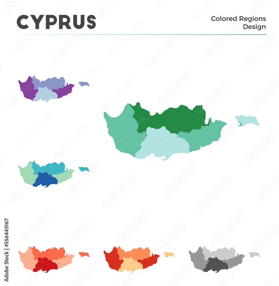 Cyprus map collection. Borders of Cyprus for your infographic. Colored ...