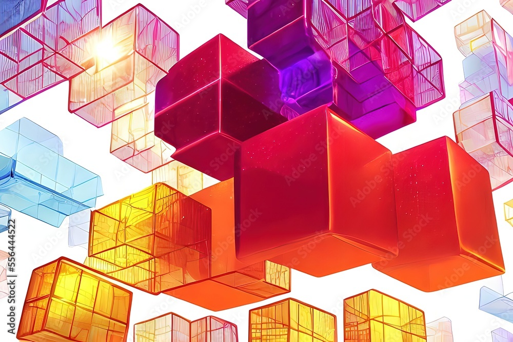 futuristic concept 3d rendering cubes background illustration. Ai ...