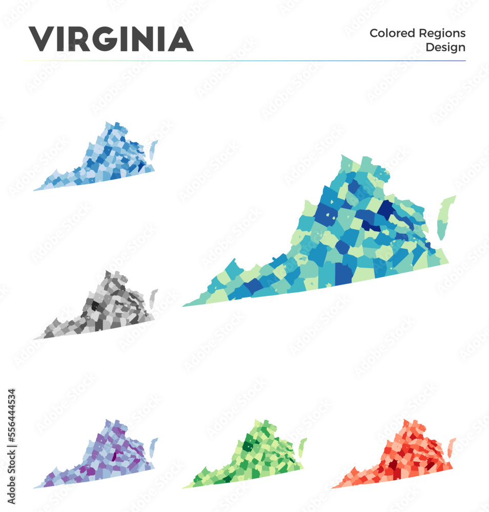 Virginia map collection. Borders of Virginia for your infographic ...