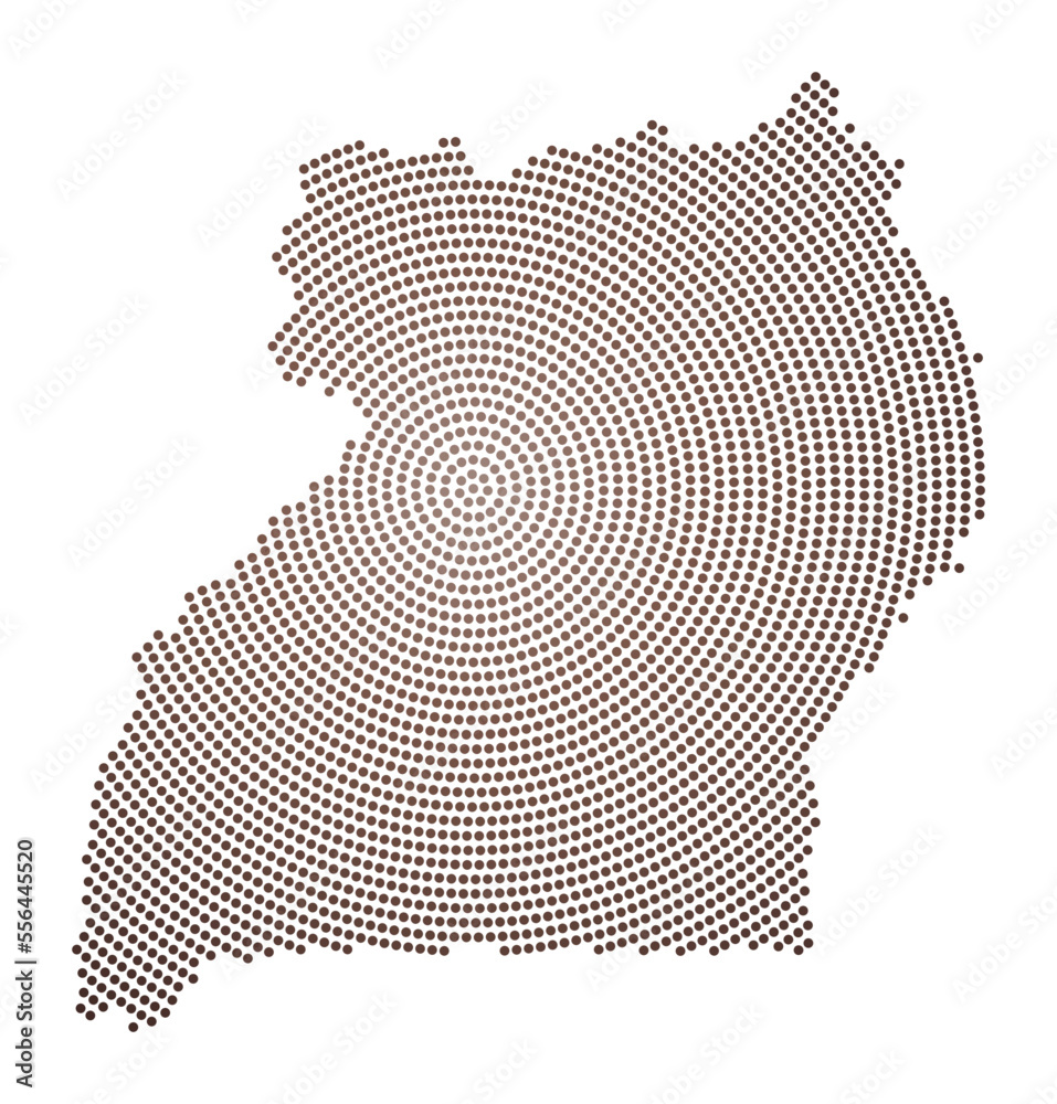 Uganda dotted map. Digital style shape of Uganda. Tech icon of the ...