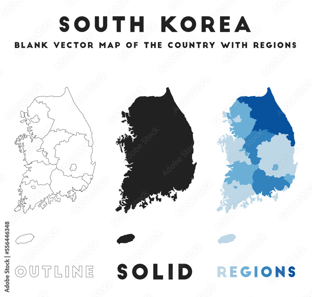 South Korea map. Borders of South Korea for your infographic. Vector ...