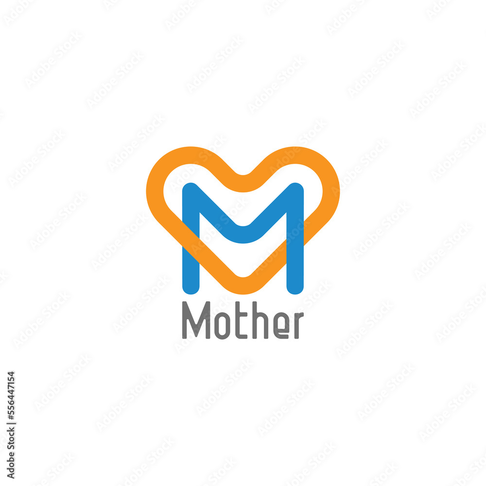 letter m mother love symbol colorful logo vector Stock Vector | Adobe Stock