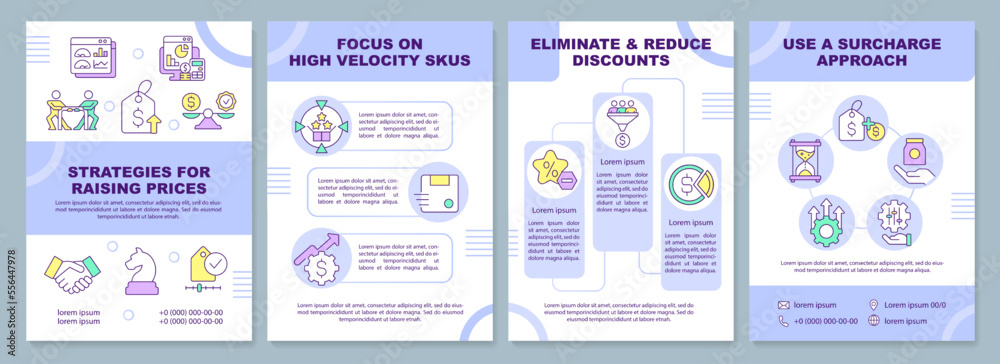 Strategies for rising prices brochure template. Leaflet design with ...
