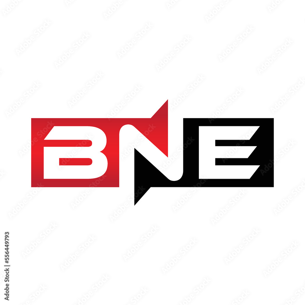 BNE Monogram Initial Letters Logo Design Stock Vector | Adobe Stock
