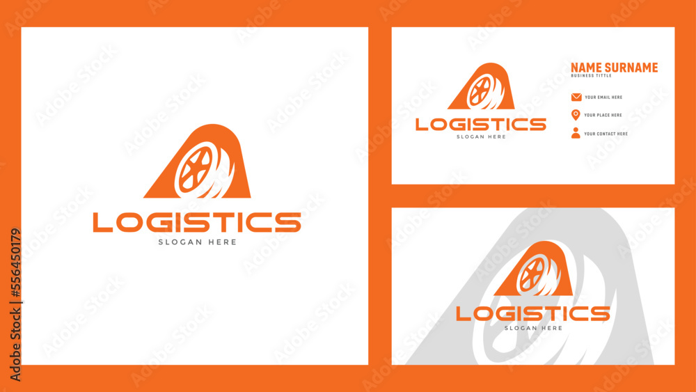 letter A logistics company logo with business card design Stock Vector ...