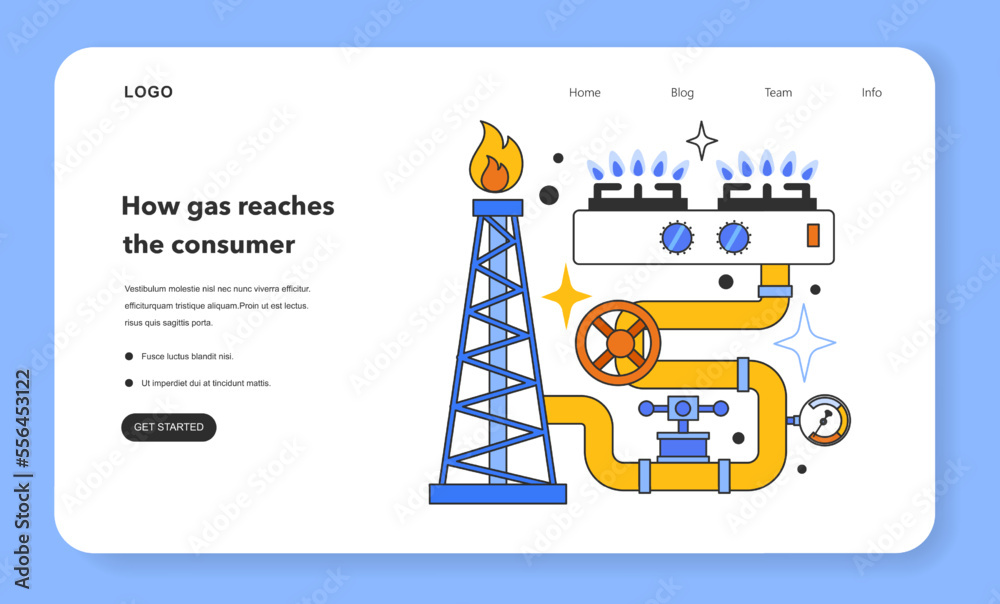 How gas reaches the consumer web banner or landing page. Natural gas ...