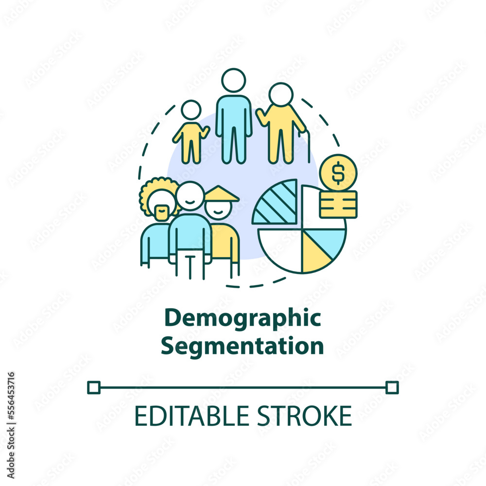 Demographic segmentation concept icon. Age and gender. Type of market ... Demographic segmentation concept icon. Age and gender. Type of market ...