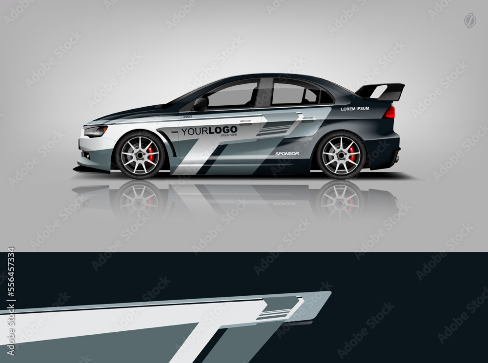 Vecteur Stock Car decal design vector. Graphic abstract stripe racing ...