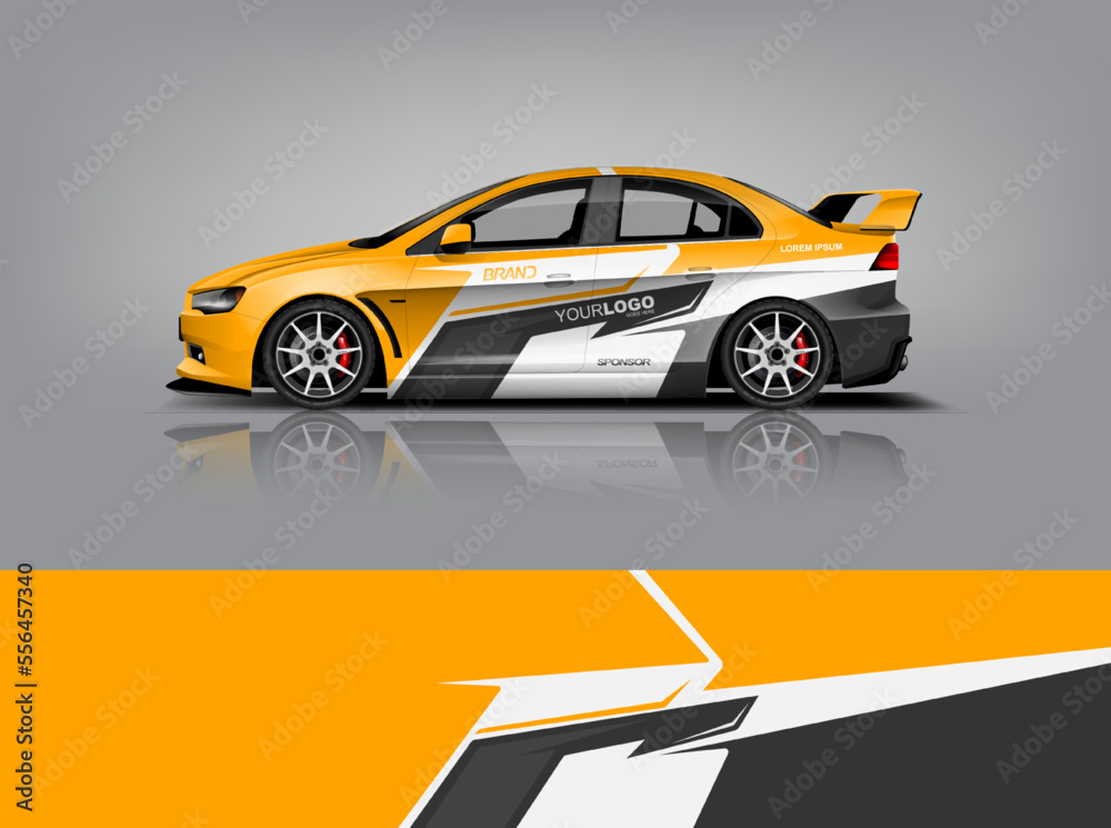 Car decal design vector. Graphic abstract stripe racing background kit ...