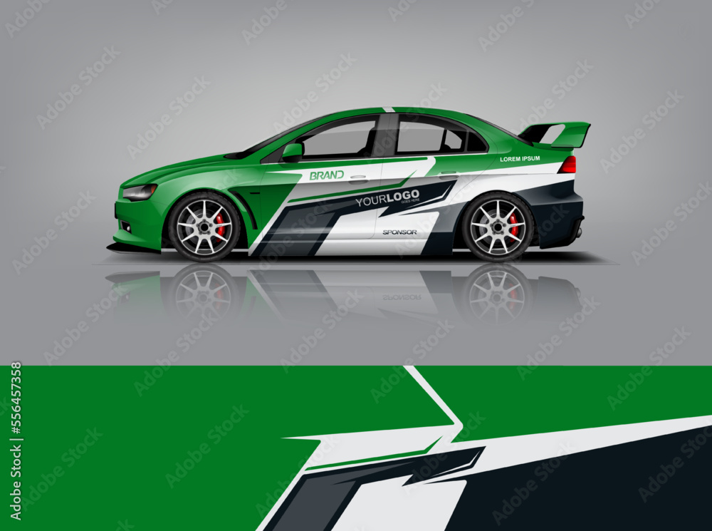 Car decal design vector. Graphic abstract stripe racing background kit ...