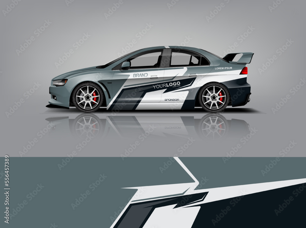 Car decal design vector. Graphic abstract stripe racing background kit ...