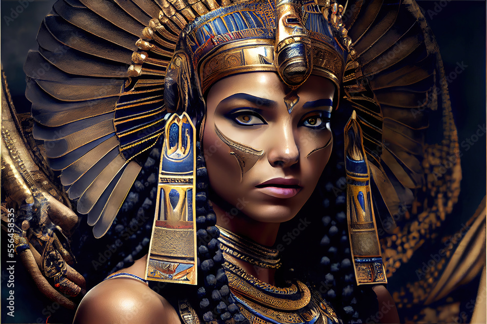 portrait of beautiful Cleopatra egyptian queen, generative ai Stock ...