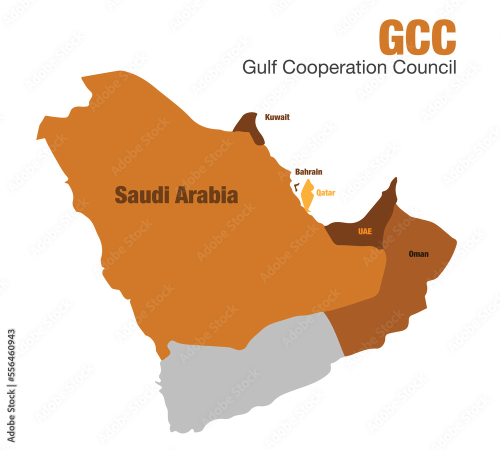 The Gulf Cooperation Council MAP. Vector, illustration Stock Vector ... The Gulf Cooperation Council MAP. Vector, illustration Stock Vector ...