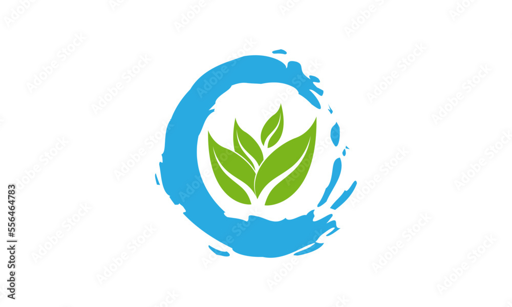 Eco water logo iconic. Branding for bio organic company, water purity ...