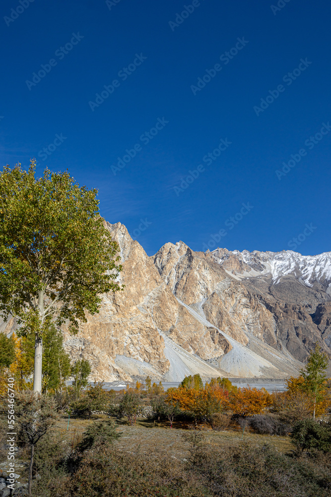 Autumn view of Passu Cones in the Gilgit Baltistan region of northern ...