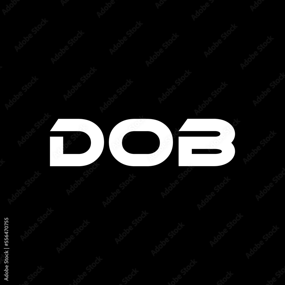 DOB letter logo design with black background in illustrator, vector ...