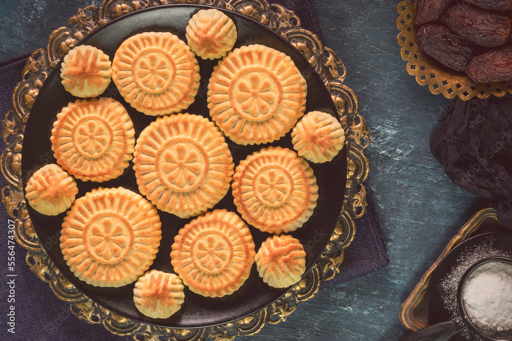 Arabic Cuisine; Middle Eastern traditional dates cookies "Maamoul" or ...