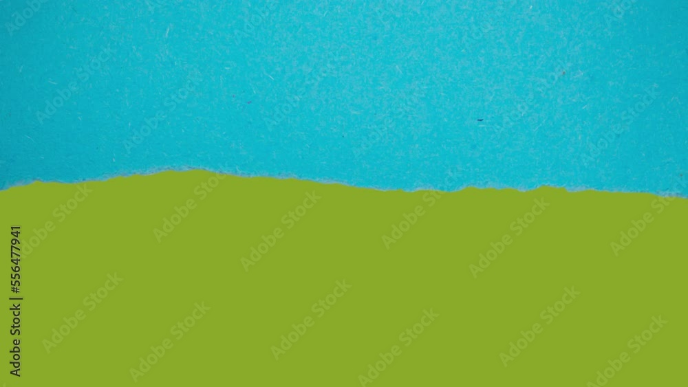 Blue ripped paper on green screen chroma key background. 4K paper ...