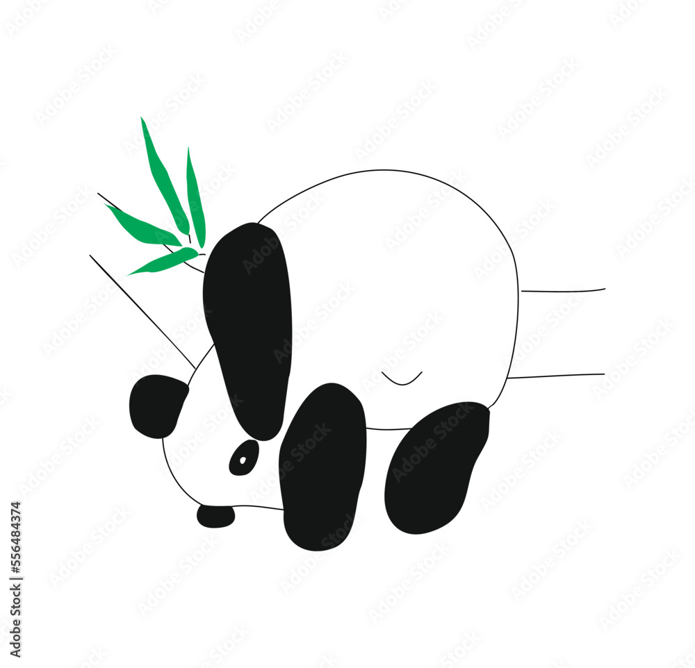 Little cute baby panda hanging on the tree branch upside down. Adorable ...