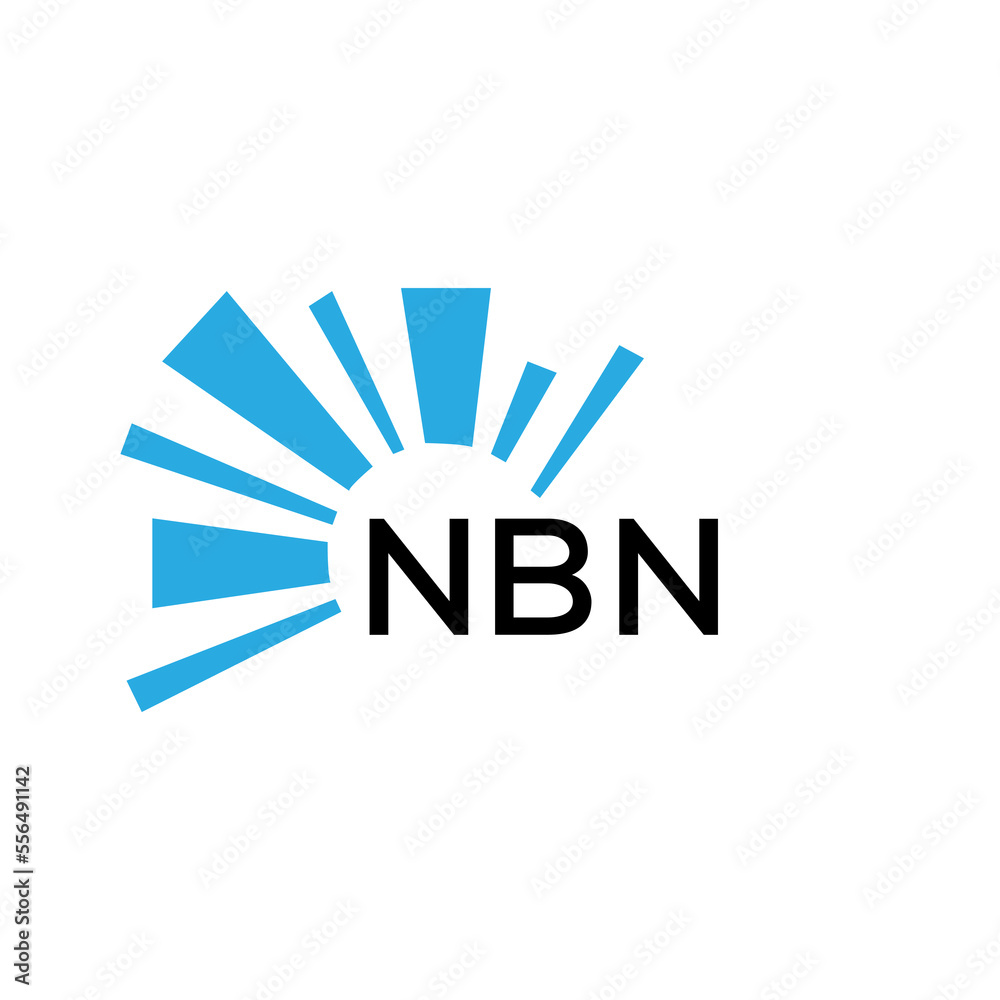 NBN letter logo. NBN blue image on white background and black letter ...