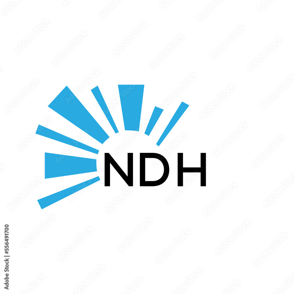 NDH letter logo. NDH blue image on white background and black letter ...