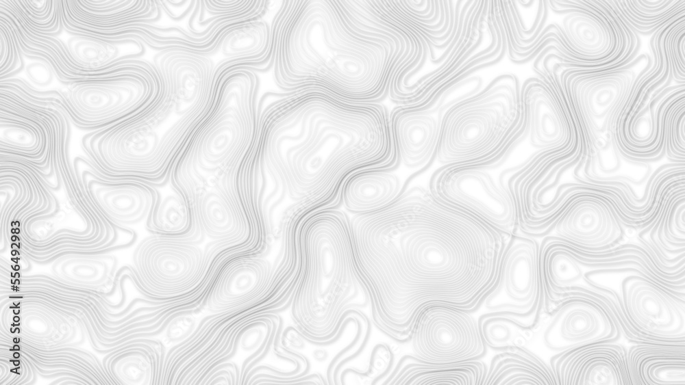 3d Abstract white topography vector background. Line topography map ...