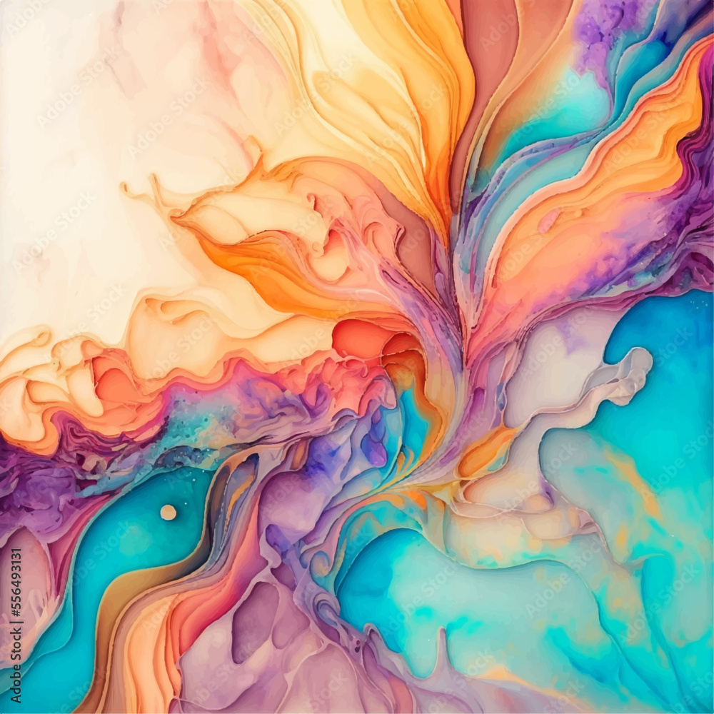 Colorful marble texture. Painting was painted on high quality paper ...