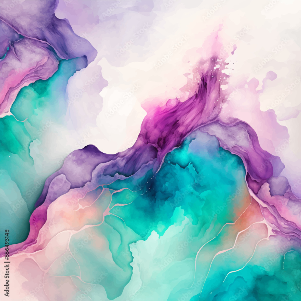 Colorful marble texture. Painting was painted on high quality paper ...