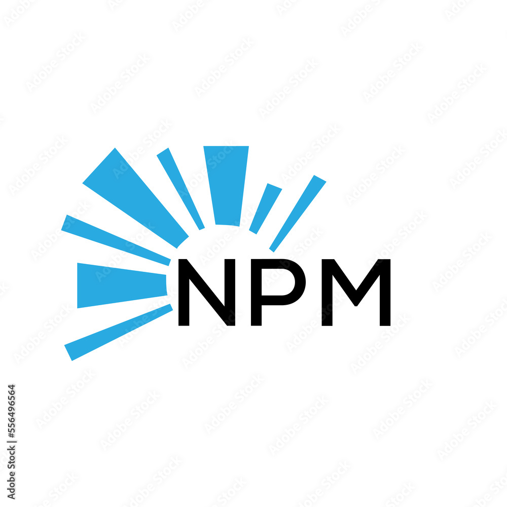 NPM letter logo. NPM blue image on white background and black letter ... NPM letter logo. NPM blue image on white background and black letter ...