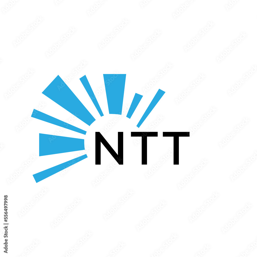 NTT letter logo. NTT blue image on white background and black letter ...