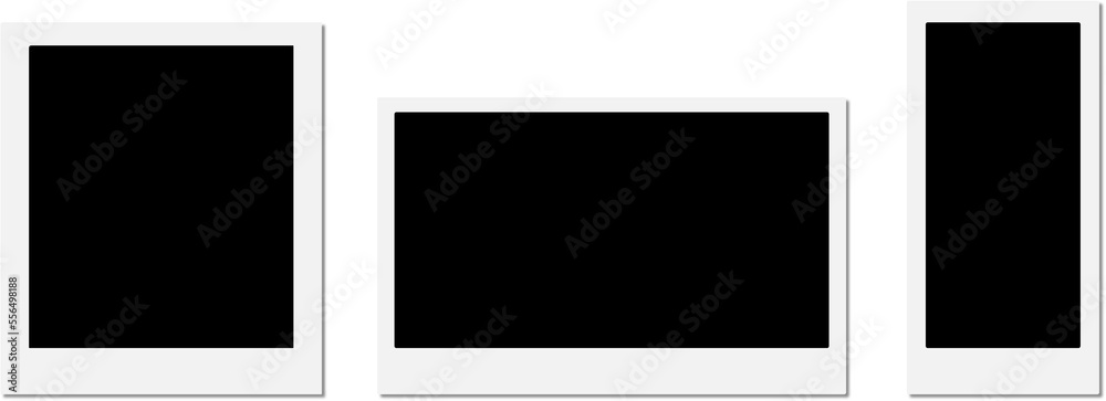 Realistic picture frame mockup rectangle, square collection. Blank ...