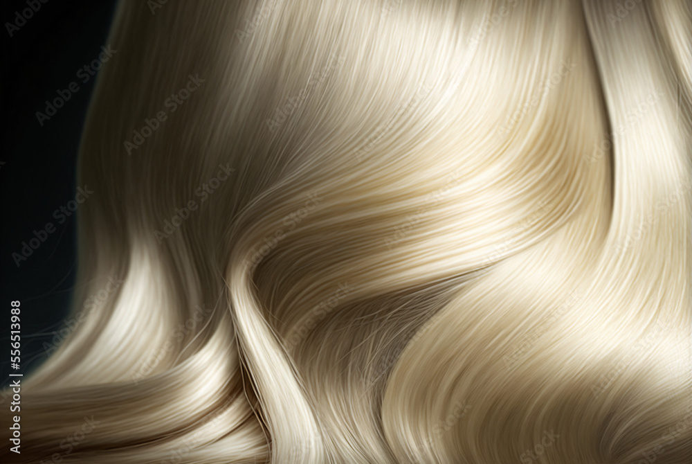 Beautiful shiny platinum blonde hair texture closeup. Generative AI ...