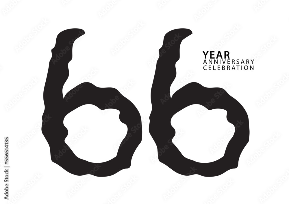 66-year-anniversary-celebration-black-color-logotype-vector-66-number