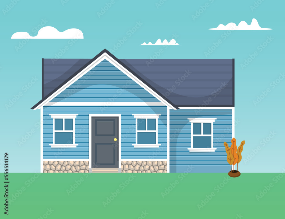 House flat vector icon. Home with vinyl siding panel vector ...