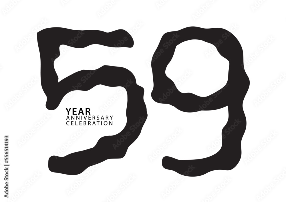 59 year anniversary celebration black color logotype vector, 59 number ... 59 year anniversary celebration black color logotype vector, 59 number ...