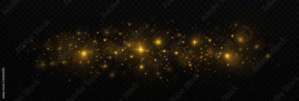 Luminous dust effect on transparent background. Sparkling magic dust ...