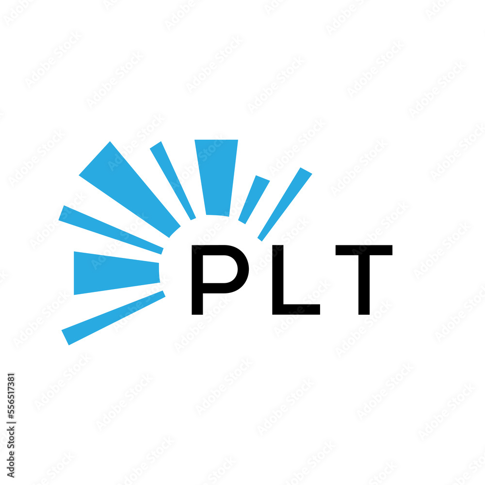 PLT letter logo. PLT blue image on white background and black letter ...