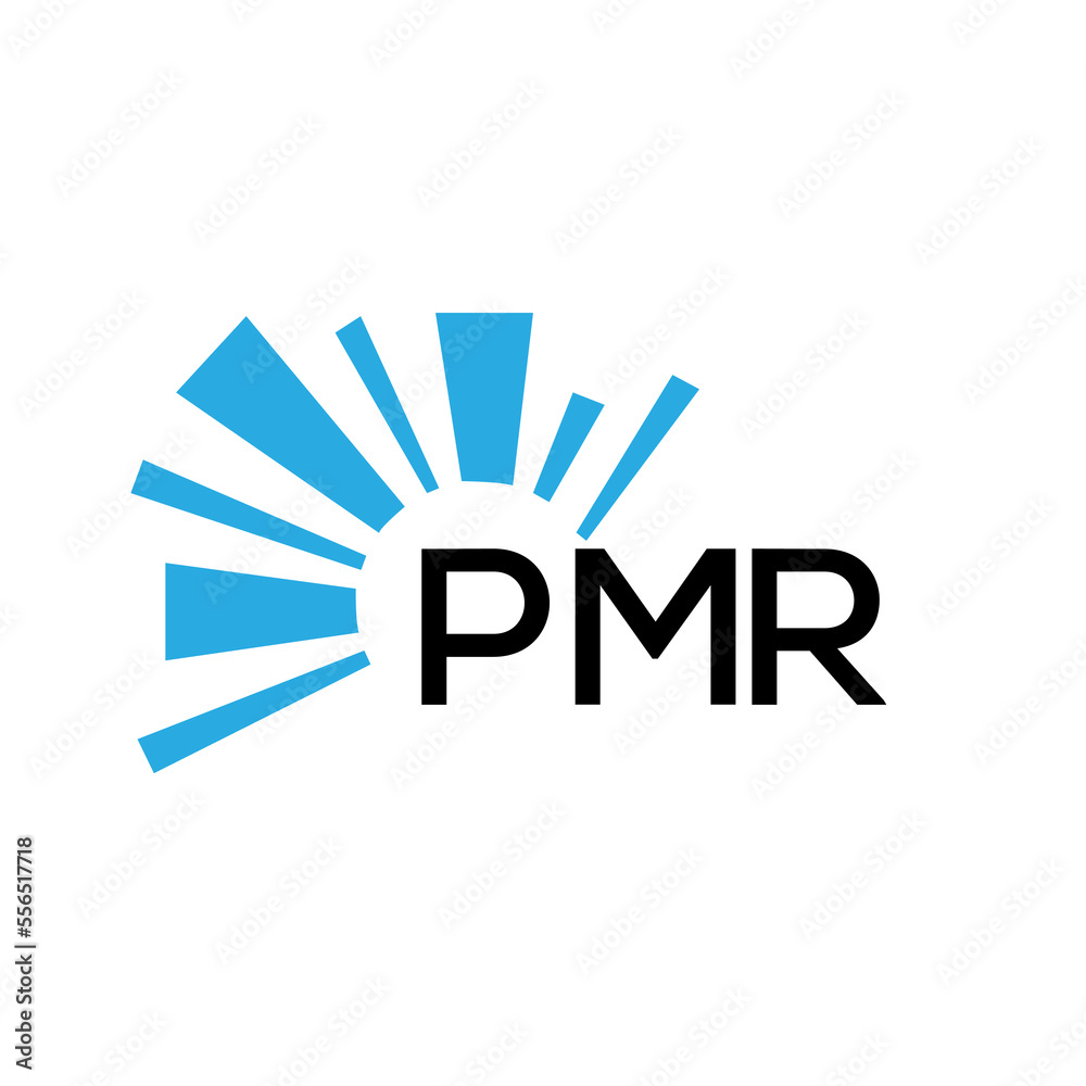 PMR letter logo. PMR blue image on white background and black letter ...