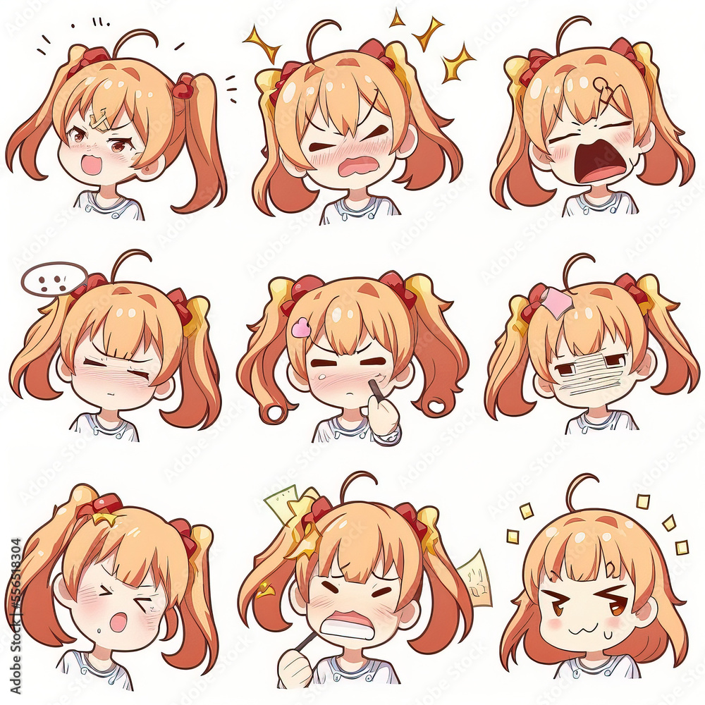 anime face sticker. sketch art for artist creativity and inspiration ...