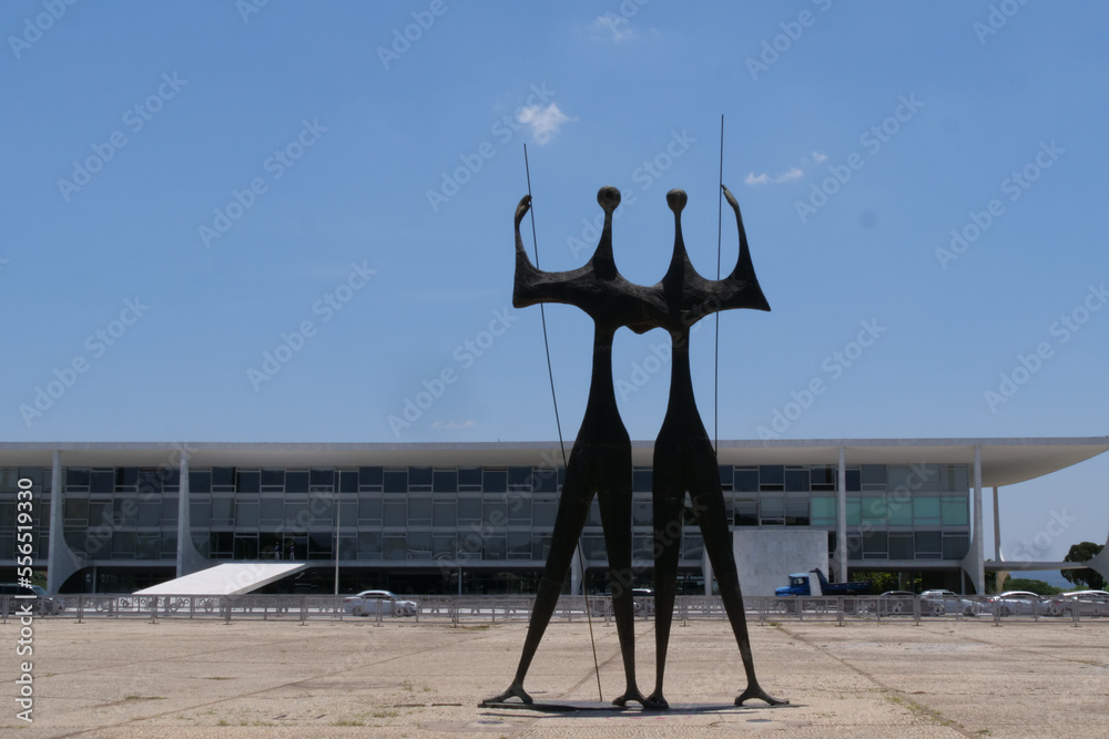 'Os Candangos' or 'Dois Guerreiros' statue which translates to "Two ...
