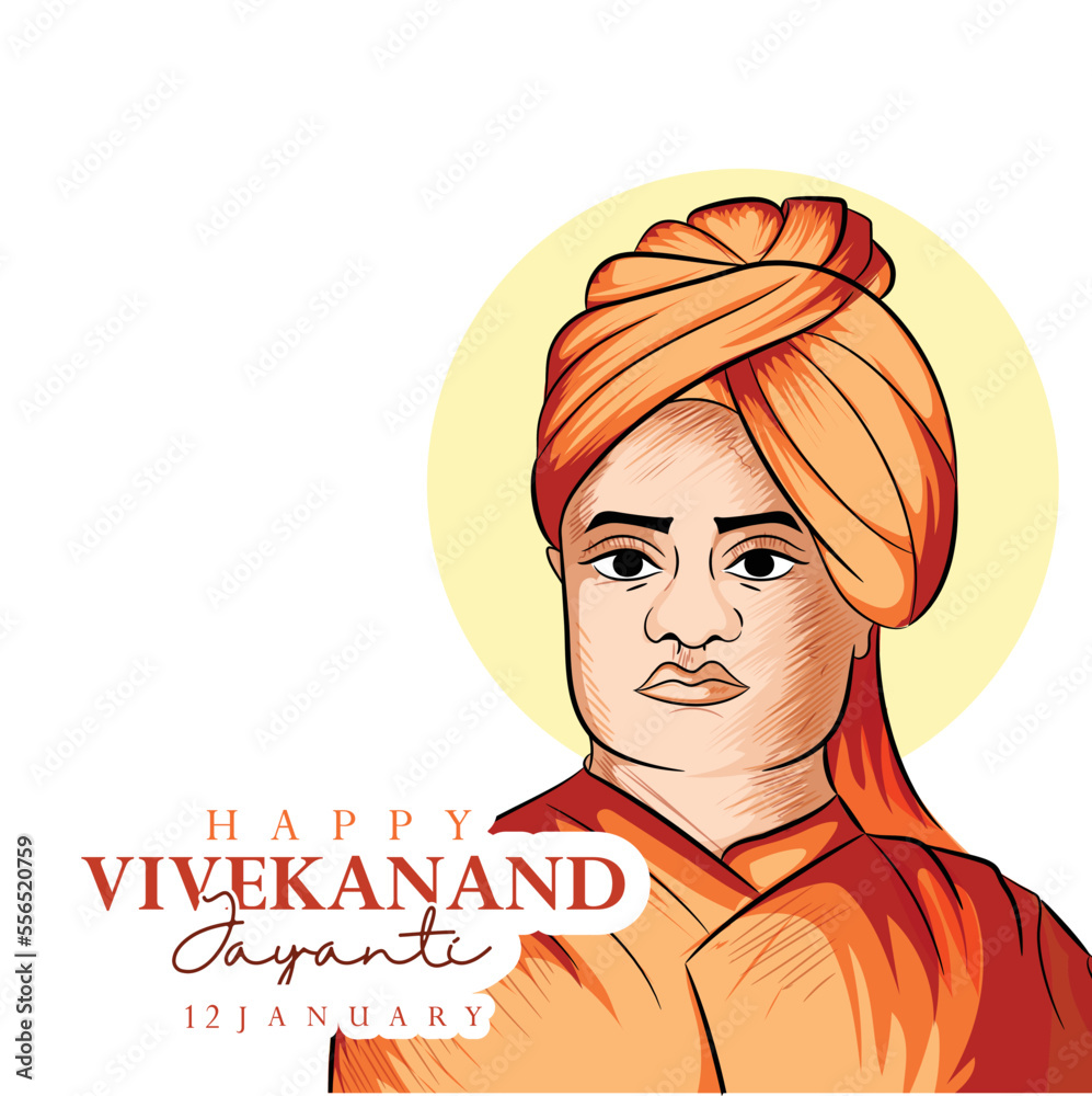 Swami Vivekananda jayanti vector design Stock Vector | Adobe Stock
