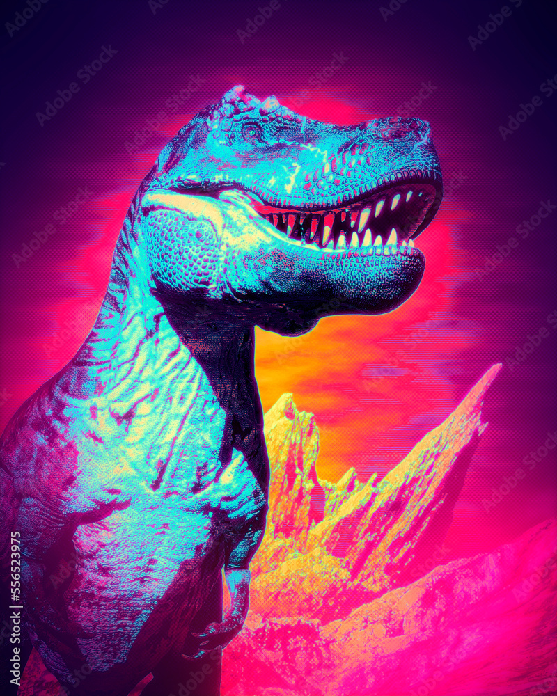 profile picture of a tyrannosaurus rex is on desert Stock Illustration ...