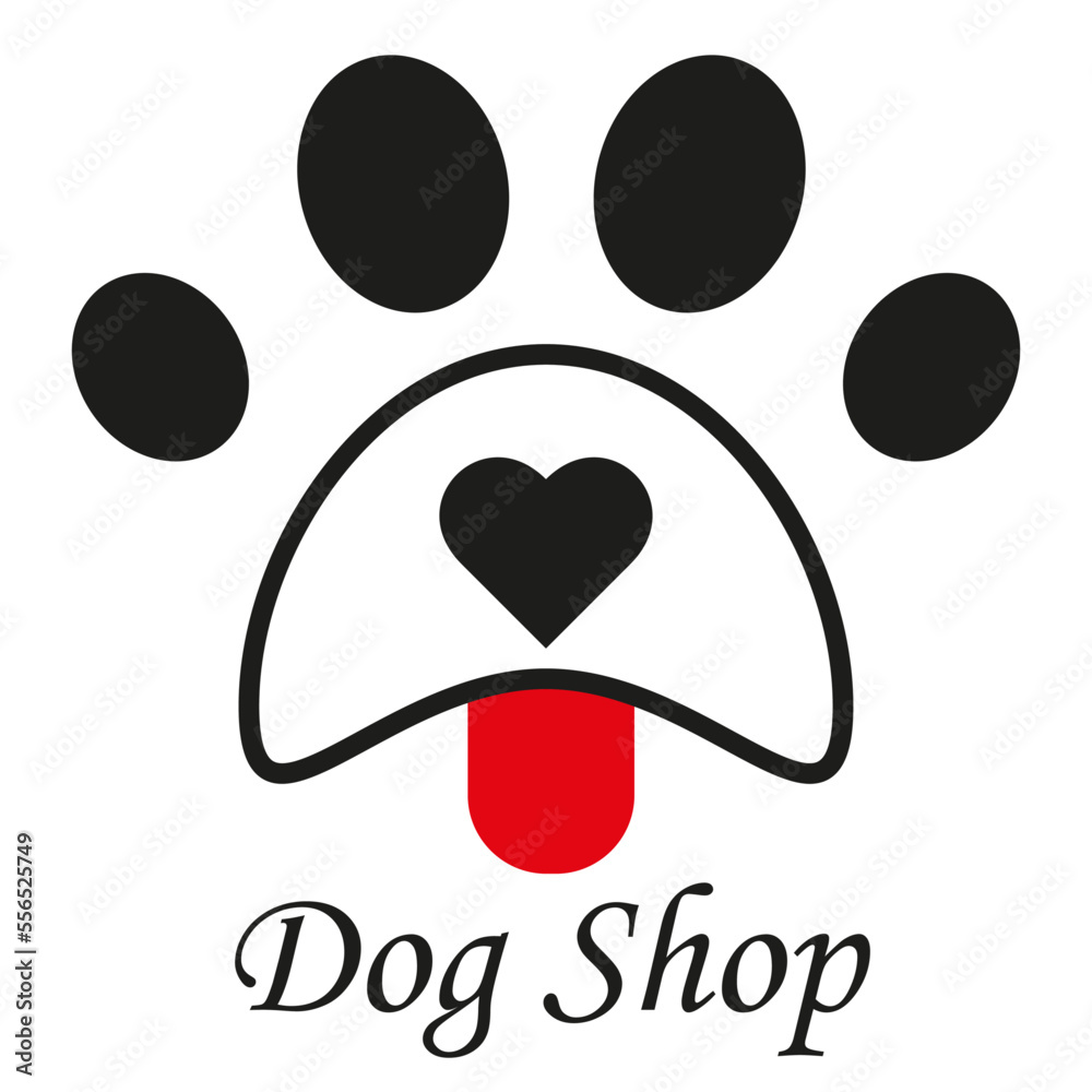 Dog's paw print logo. Dog shop logo idea. Dog logo, cat logo, zooligcal ...